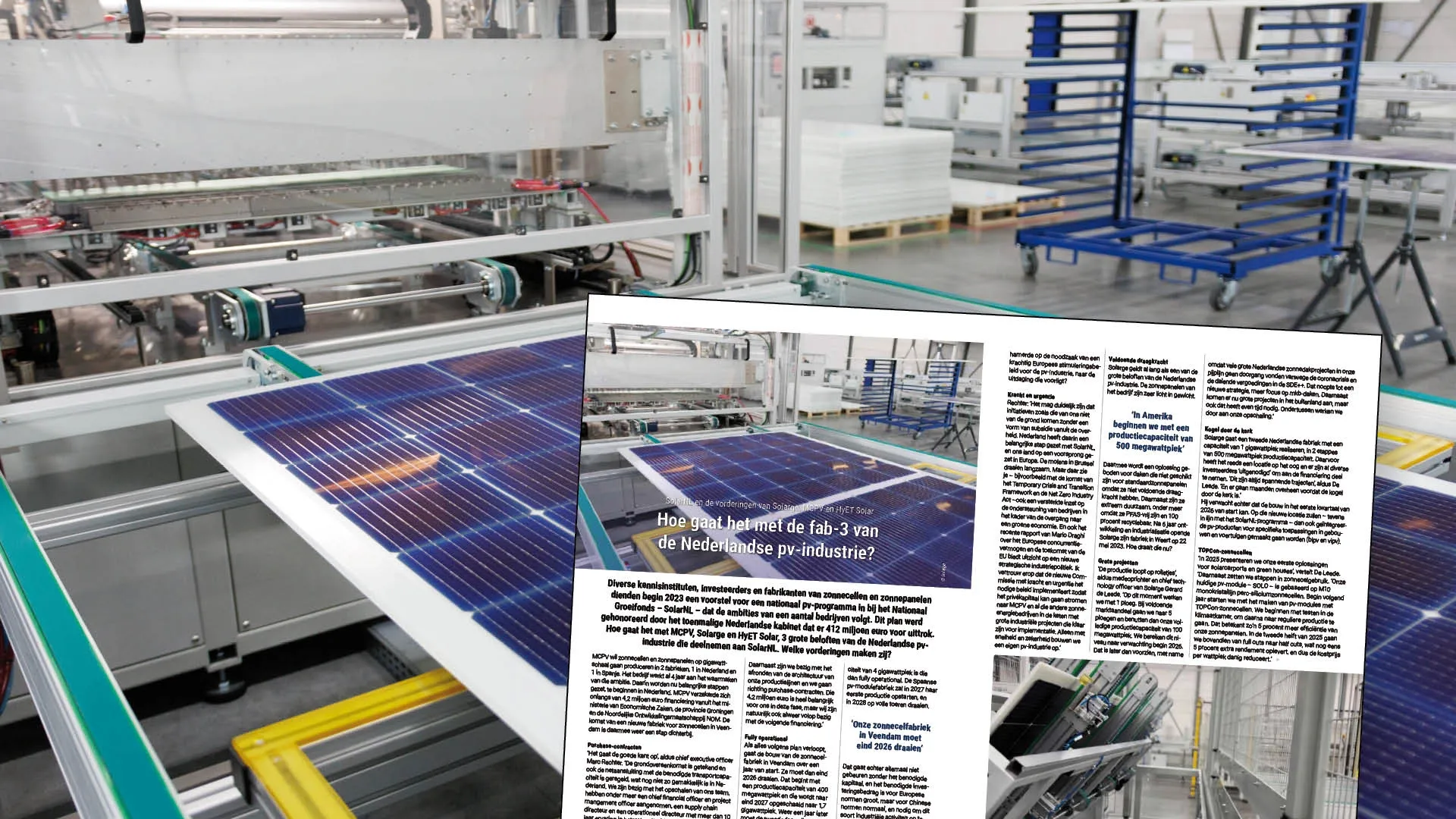 Solar Magazine - SolarNL en de vorderingen van Solarge, MCPV en HyET Solar